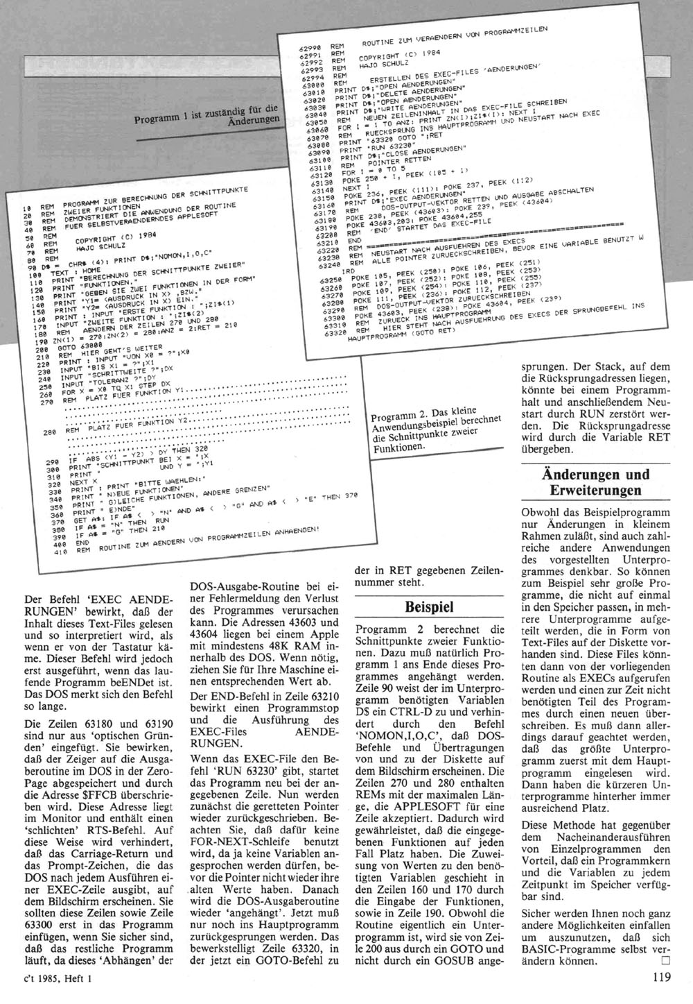 Applebox Applesoft Insertion Selbstveränderndes Programm Source Code